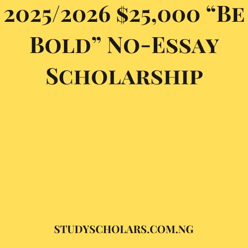 2025/2026 $25,000 “Be Bold” No-Essay Scholarship - Study Scholars