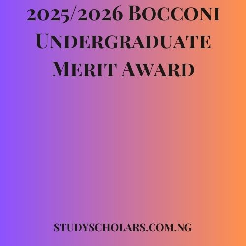 2025/2026 Bocconi Undergraduate Merit Award - Study Scholars