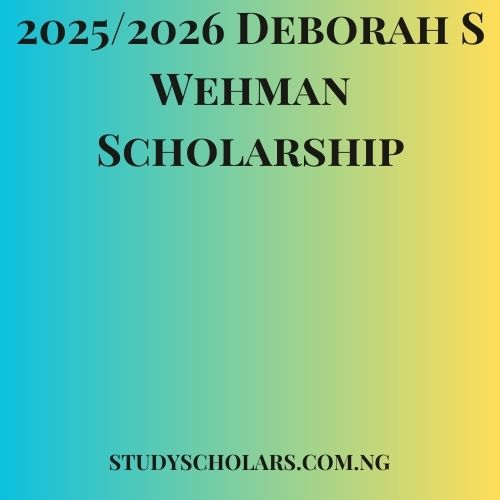 2025/2026 Deborah S Wehman Scholarship - Study Scholars