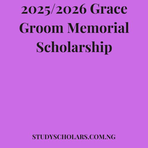 2025/2026 Grace Groom Memorial Scholarship - Study Scholars