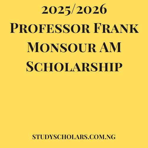 2025/2026 Professor Frank Monsour AM Scholarship - Study Scholars