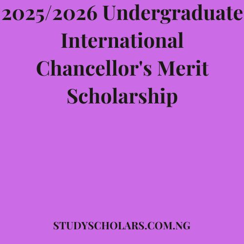 2025/2026 Undergraduate International Chancellor's Merit Scholarship - Study Scholars