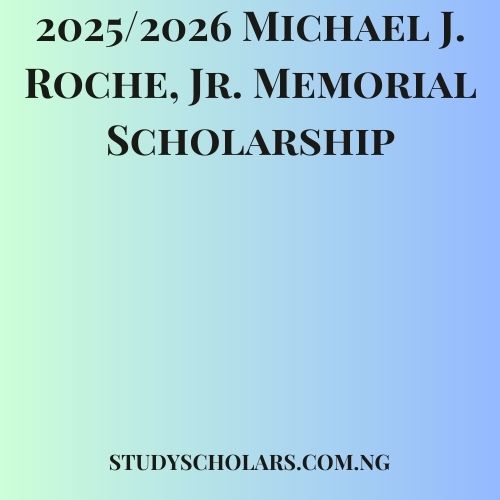 2025/2026 Michael J. Roche, Jr. Memorial Scholarship - Study Scholars