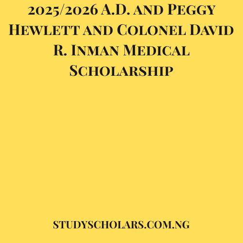 2025/2026 A.D. and Peggy Hewlett and Colonel David R. Inman Medical ...